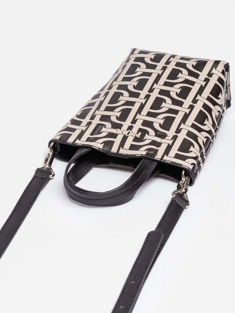 Mini Bag Efecto Cuero Negro - Prüne